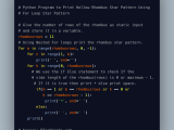 Python Program To Print Hollow Rhombus Star Pattern Python Programs