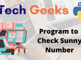 Python Program To Check Sunny Number Python Programs