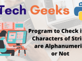 Python Program To Check If All Characters Of String Are Alphanumeric Or