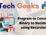 Python Program To Convert Binary To Decimal Using Recursion Python