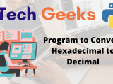 Python Program To Convert Hexadecimal To Decimal Python Programs