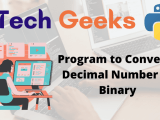 Python Program To Convert A Decimal Number To Binary Python Programs
