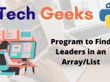 Python Program To Find Leaders In An Array List Python Programs
