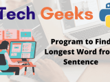 Python Program To Find Longest Word From Sentence Python Programs
