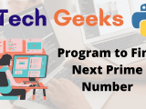 Python Program To Find Next Prime Number Python Programs