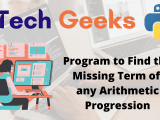 Python Program To Find The Missing Term Of Any Arithmetic Progression