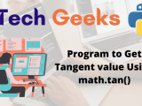 Python Program To Get Tangent Value Using Math Tan Python Programs