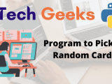 Python Program To Pick A Random Card Python Programs