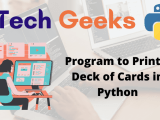Python Program To Print A Deck Of Cards In Python Python Programs