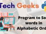 Python Program To Sort Words In Alphabetic Order Python Programs