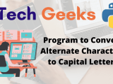 Python Program To Convert Alternate Characters To Capital Letters