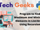 Python Program To Find Maximum And Minimum Elements In List Array Using