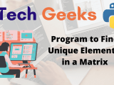 Python Program To Find Unique Elements In A Matrix Python Programs