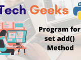 Python Program For Set Add Method Python Programs