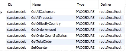 Listing Stored Procedures - python tutorials