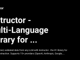 Instructor Multi Language Library For Structured Llm Outputs Python