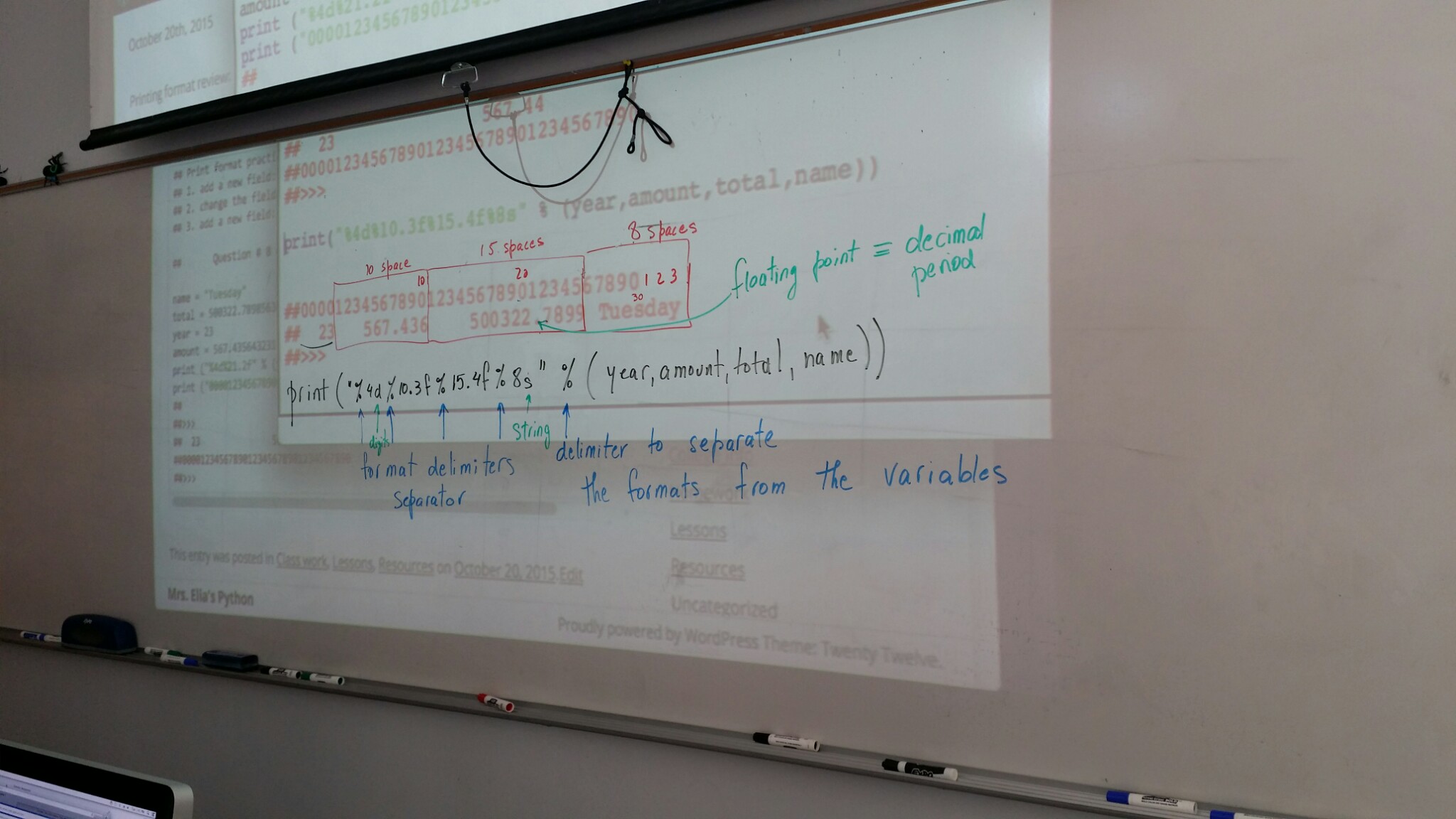 THE WHITE/BLACK BOARD | Mrs. Elia's Python