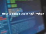 How To Split A List In Half Python