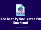 Free Best Python Notes Pdf Download Pythondex