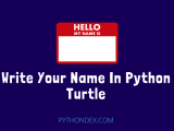 Write Your Name In Python Using Turtle Pythondex