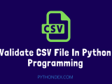 Validate Csv File In Python Pythondex