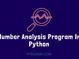 Number Analysis Program In Python Pythondex