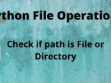 Python Check If Path Is File Or Directory