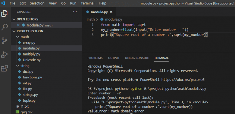 ValueError: Math Domain Error In Python - Python Guides