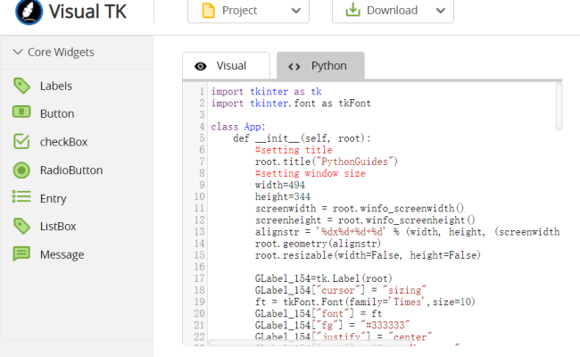 Drag And Drop Gui Generator For Python Tkinter With Drag And Drop Install Page Builderpython Gui