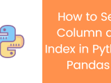How To Set Column As Index In Python Pandas Python Guides