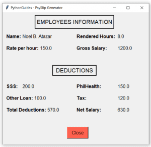 How To Generate Payslip Using Python Tkinter + Video Tutorial - Python Guides
