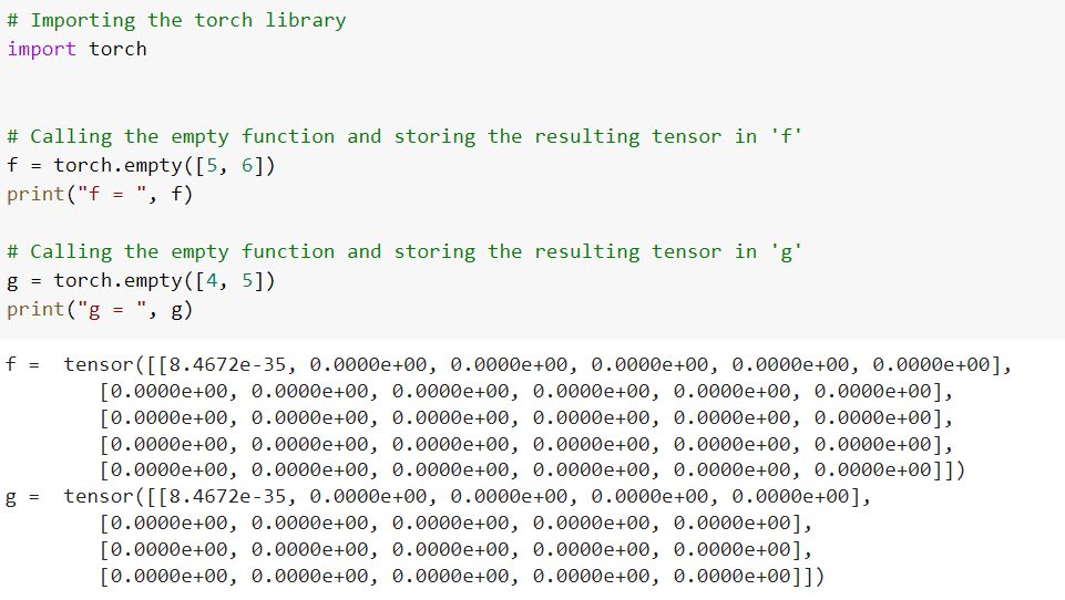 Create PyTorch Empty Tensor - Python Guides