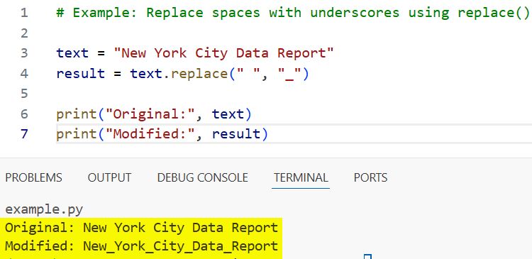 Python Replace Space With Underscore Tutor Python - Ultra HD Full HD Dark Patterns | Free Download