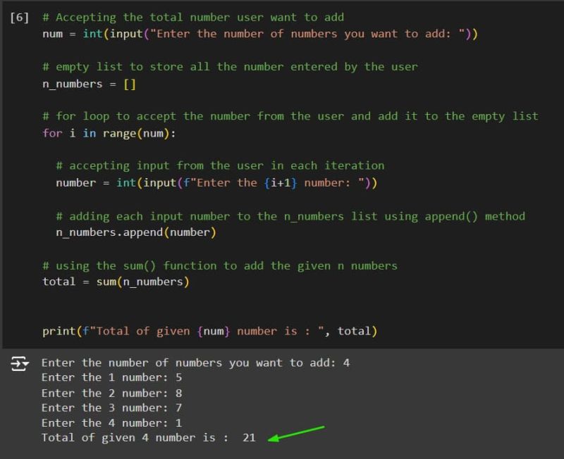 Python Program To Find Sum Of N Numbers With Examples Python Guides Images - Modern Ultra HD Space Images | Free Download