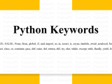 Python Keywords With Examples Pythonpl