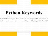 Python Keywords With Examples Pythonpl