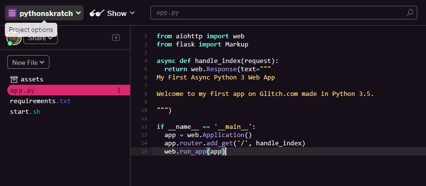 Python on Glitch.com without Flask | python programming