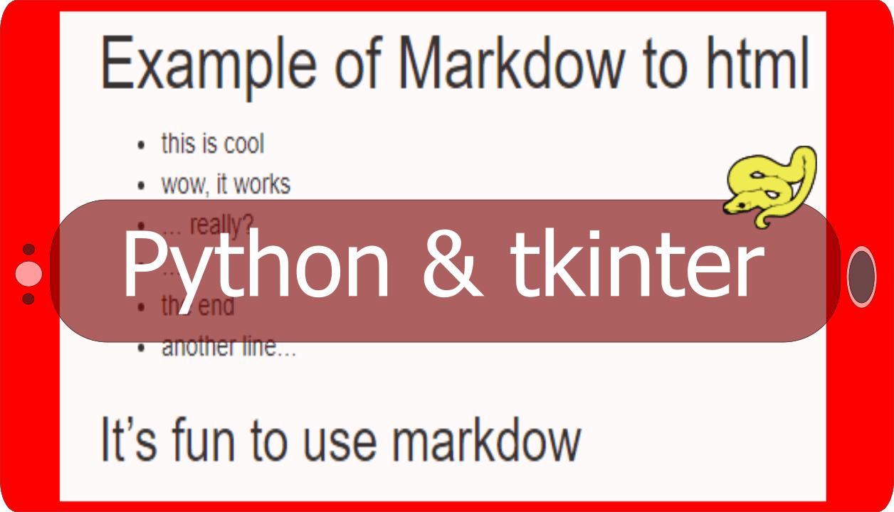 Markdown To Html Tkinter Gui Code And Live Coding Video Python