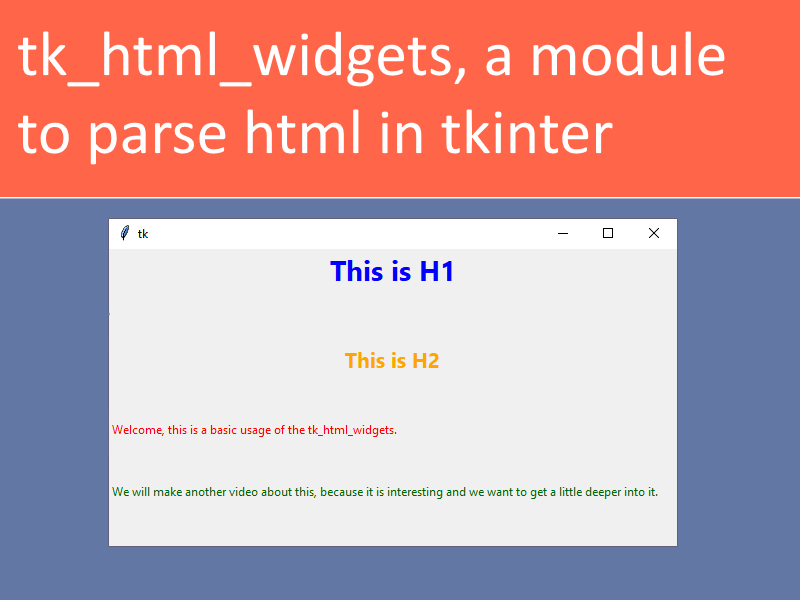 Html tags parser for tkinter with tk_html_widgets (Python) | python programming