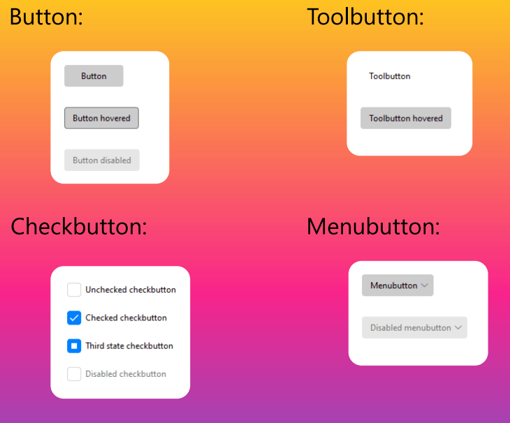 Nice GUI graphic for tkinter with ttk and azure theme from this guy ...