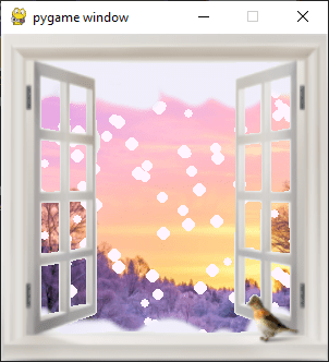 Making snow and rain effects with pygame and particle – python programming