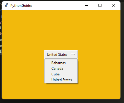 How to make an option menu with Tkinter – python programming