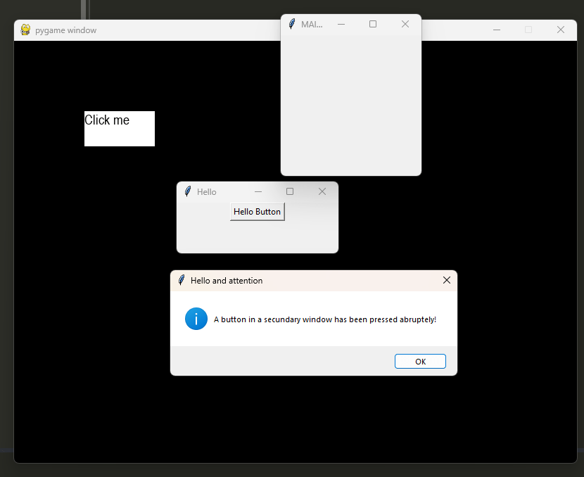 Open Tkinter Windows From Pygame Python Programming