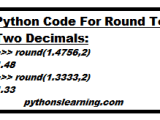 Python Code For Round To Two Decimals Pythonslearning
