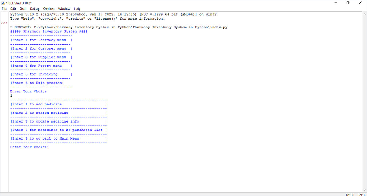 Pharmacy Management System Project Source Code Python Python Source Code