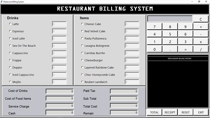 Restaurant Billing Management System Project in Python with Source code ...