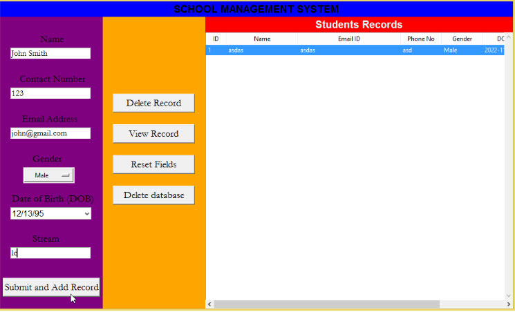 Student Management System Project in Python using tkinter Python Source ...