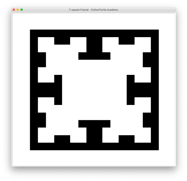 T Square Fractal With Python Turtle Source Code Python And Turtle