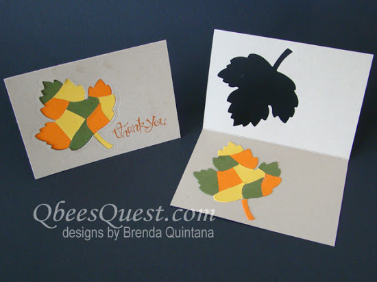 Maple Leaf Mosaic Note Card - Qbees Quest