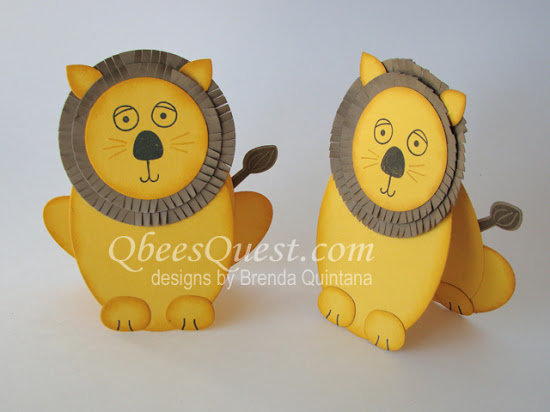 Lion-Shaped Card with Playful Pals Bundle - Qbees Quest